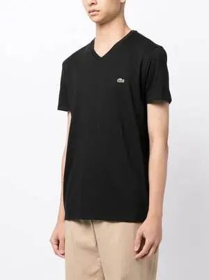 Lacoste Logo-patch V-neck Cotton T-shirt