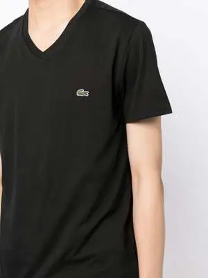 Lacoste Logo-patch V-neck Cotton T-shirt