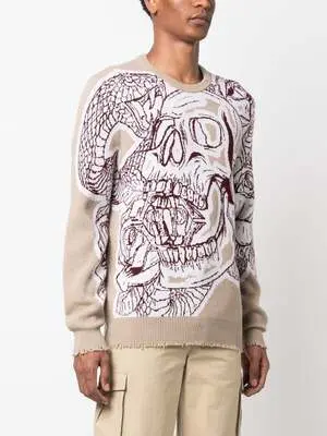 Philipp Plein Skull Patterned-intarsia Sweatshirt