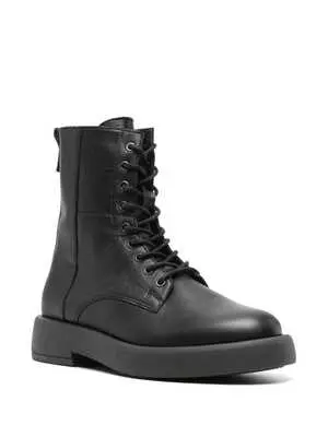 Tommy Hilfiger Monogram Plaque Leather Ankle Boots