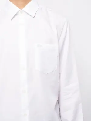 Lacoste Logo-embroidered Long-sleeve Cotton Shirt - White