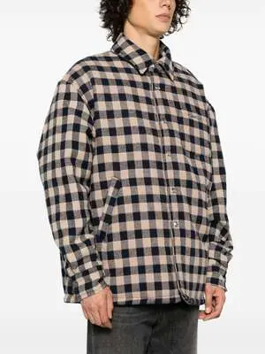 BLUEMARBLE Checkerboard-print Logo-plaque Shirt Jacket
