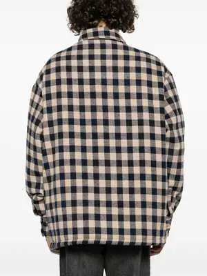 BLUEMARBLE Checkerboard-print Logo-plaque Shirt Jacket