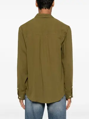 Séfr Leo Long-sleeve Cotton Shirt - Green