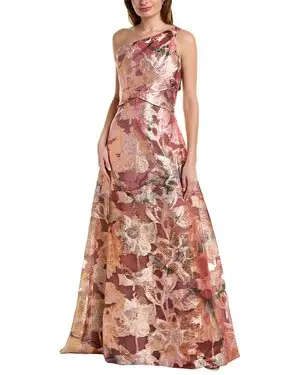 Rene Ruiz Collection Fil Coupe One Shoulder Aline Gown - Green