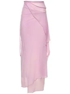 Acne Studios Printed Crepon Long Wrap Skirt - Multicolor