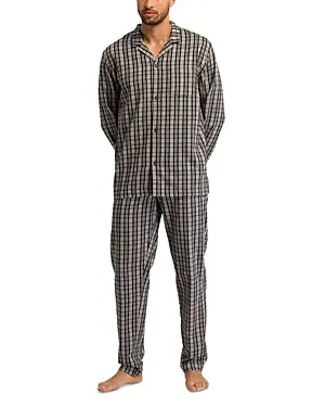 Hanro Long Sleeve Pajama Set Essential Check