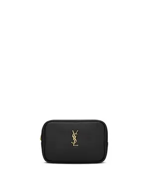 Saint Laurent Cassandre Mini Cosmetic Pouch - Black Lambskin/gold