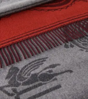 Etro Paisley Wool And Cashmere Blanket - Grey