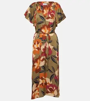 Velvet By Graham & Spencer Francie Printed Satin Midi Dress