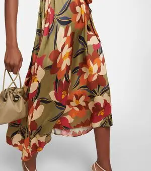 Velvet By Graham & Spencer Francie Printed Satin Midi Dress