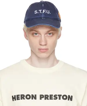 Heron Preston Heron Preston Navy 'STFU' Cap - Blue White