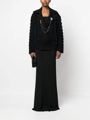 GENNY Brooch-detail Wool Jacket