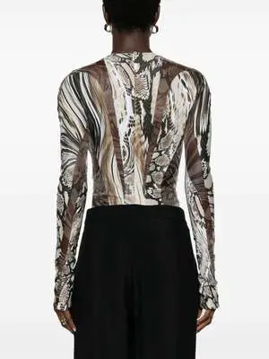 MUGLER Illusion Sheer-panelled Bodysuit