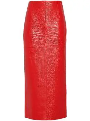 Prada Nappa Leather Midi Skirt