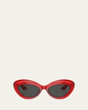 KHAITE X OLIVER PEOPLES KHAITE X Oliver Peoples Bold Acetate Oval Sunglasses Red