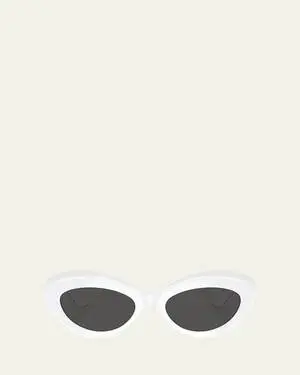 KHAITE X OLIVER PEOPLES Bold Acetate Oval Sunglasses - White