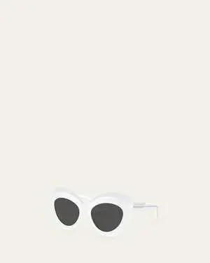 KHAITE X OLIVER PEOPLES Bold Acetate Oval Sunglasses - White