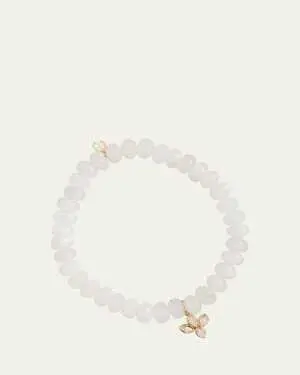 SYDNEY EVAN 14k Yellow Gold Diamond Flower Charm Bracelet - White