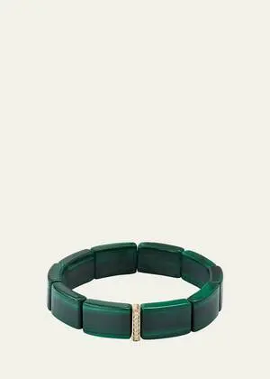 SYDNEY EVAN 14k Gold & Diamond Malachite Bracelet