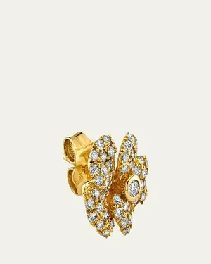 SYDNEY EVAN 14k Yellow Diamond Pansy Stud Earring