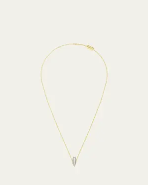 KAMAL Diamond Pave Lotus Pearl Pendant Necklace - Gold
