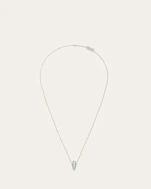 KAMAL Diamond Pave Lotus Pearl Pendant Necklace - White Gold