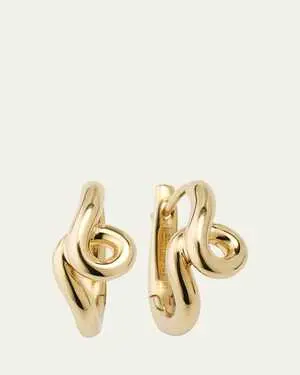 Bea Bongiasca Single Wave Hoop Earrings In 9k Yellow - Gold