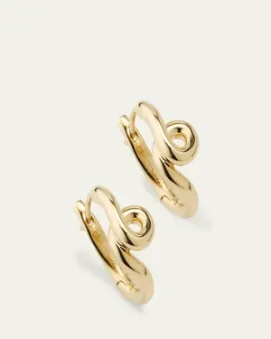 Bea Bongiasca Single Wave Hoop Earrings In 9k Yellow