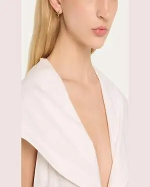 Bea Bongiasca Single Wave Hoop Earrings In 9k Yellow