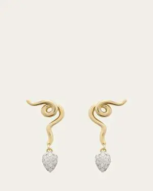 Bea Bongiasca Vine Diamond Pavé Drop Earrings - Gold