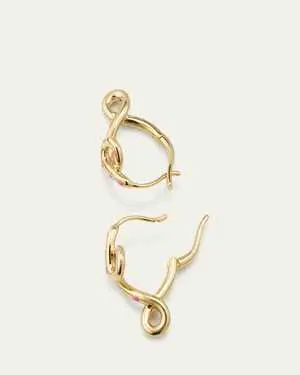 Bea Bongiasca Margherita 9k Yellow Gold & Enamel Earrings