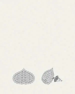 KAMAL Eye Adore Stud Earrings, 15mm - White Gold