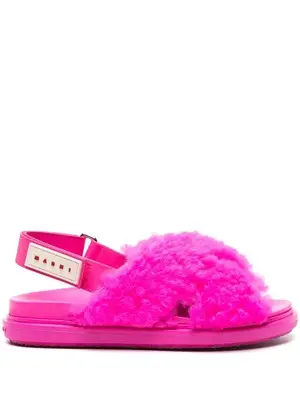 Marni Fussbet Shearling Sandals - Pink
