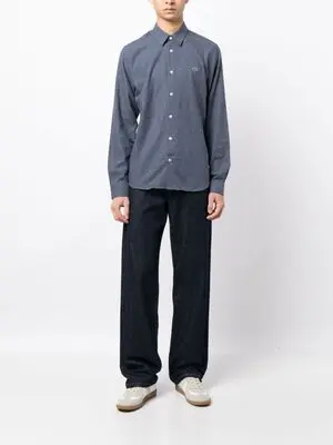 Lacoste Logo-patch Long-sleeve Chambray Shirt