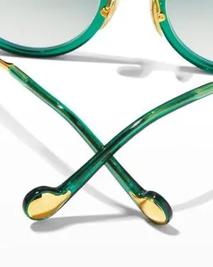 Anna-Karin Karlsson Anna-Karin Karlsson Rose Et La Roue Crystal-Embellished Sunglasses Emerald