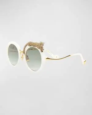 Anna-Karin Karlsson Anna-Karin Karlsson Rose Et La Roue Crystal-Embellished Sunglasses Pearl