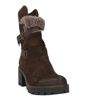 PAOLA FERRI Ankle Boots In Leather And Shearling