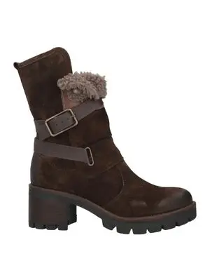 PAOLA FERRI Ankle Boots In Leather And Shearling