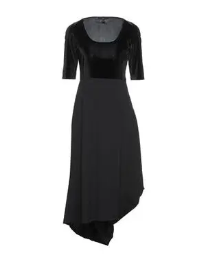 High Crepe & Velvet Midi Dress