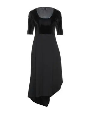 High Crepe & Velvet Midi Dress
