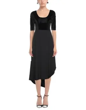 High Crepe & Velvet Midi Dress