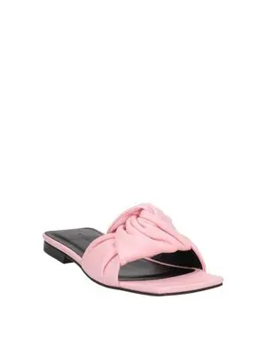 By Far Flat Leather Sandals - Pink