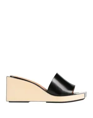 MAISON MARGIELA Leather Wedge Sandals - Black