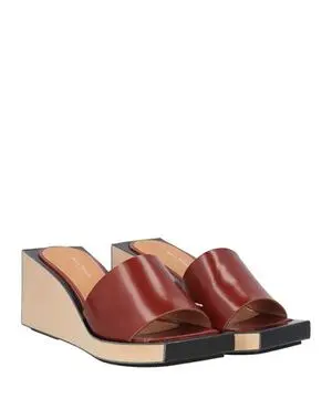 MAISON MARGIELA Soft Leather Wedge Sandals - Brown