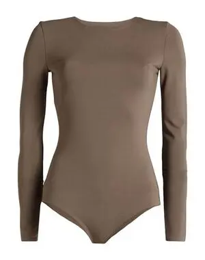 MAISON MARGIELA MAISON MARGIELA Viscose Bodysuit With Long Sleeves Beige