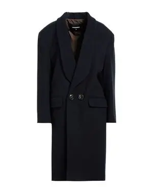 Dsquared2 Double-breasted Wool Blend Coat - Blue