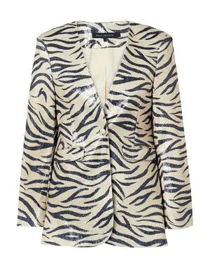 Lapointe Zebra Stripe Sequined Blazer