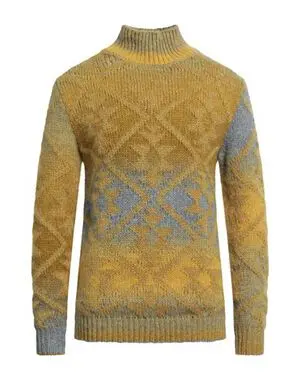 DONDUP Long Sleeve Turtleneck Knit Top Yellow