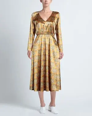 NIU Multicolor Pattern Midi Dress - Yellow